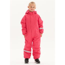 Schneeoverall ZIGZAG "Vally", Kinder, Gr. 104, pink (neonpink), 100% Polyester, lang, Overalls, mit wasser- und winddichter TPU-Membran