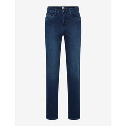 Brax Damen Five-Pocket-Hose Style CAROLA USED REGULAR BLUE, denim blau, Gr. 34