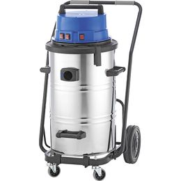 eurokraft pro Industrie Nass-/Trockensauger, 95-l-Edelstahlbeh&auml;lter, 3600 W, mit Fahrgestell und Kipp-Einrichtung