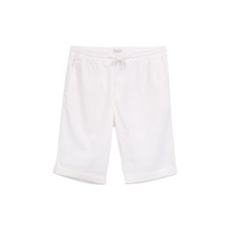 Tom Tailor Herren Regular Shorts mit Leinenanteil, weiß, Uni, Gr. XL
