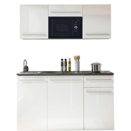BASIC BY BALCULINA Pantryk&uuml;che &raquo;Jazz Singlek&uuml;che&laquo; Breite 160 cm, wahlweise mit E-Ger&auml;ten und Mikrowelle K&uuml;che: wei&szlig; + Korpus: wei&szlig; matt +...