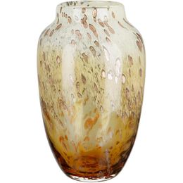 CASABLANCA BY GILDE Tischvase »Ambrosio, Dekovase« Vase aus Glas, mit Tupfen und goldfarbenem Glitter, Höhe ca. 29 cm creme