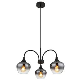 Globo LIGHTING Hängeleuchte »MAXY« E27 1 Stk. Hängelampe/Pendelleuchte/Glas rauchfarben/Höhe kürzbar/Esstisch schwarz