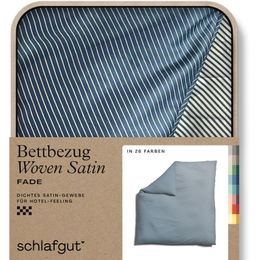 Schlafgut Bettbezug »Woven Satin Fade mit feinen Streifen« mit Farbverlauf, Mix & Match: passender Kissenbezug erhältlich Grey Light / Blue Mid...