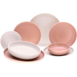 Creatable Tafelservice »Uno« seidenmatte Glasur Rosé-Creme