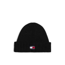 Tommy Jeans Beanie »TJM HERITAGE CORE« Rippstrick, Umschlag, normale Passform Black