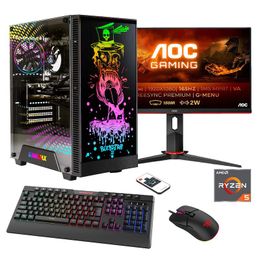 Hyrican Gaming-PC-Komplettsystem »Rockstar SET02431« 24 ′′ AMD Ryzen 5 GeForce RTX 4060 16 GB RAM 1.000 GB SSD DDR5, Windows 11, inklusive 24"...