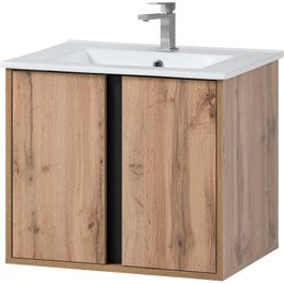 Inosign Waschtisch »Dex« Komplett-Set, Badschrank, Badmöbel inkl. Waschbecken, 60 cm Breite eiche landhausfb./mattschwarz 0