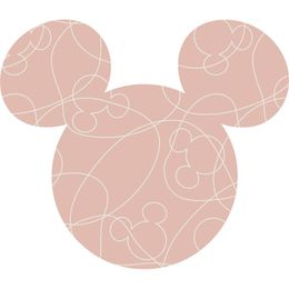 Komar Wandtattoo »Mickey Head Knotted - Größe 125 x 125 cm« rund und selbstklebend rosa