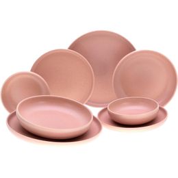 Creatable Tafelservice &raquo;Uno&laquo; seidenmatte Glasur Ros&eacute;