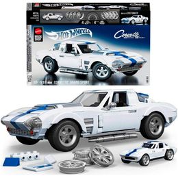 Mattel Modellbausatz »Mattel Brick Shop Hot Wheels, ELITE SERIES CORVETTE« 918 Stk. tlg. 1:16 weiß