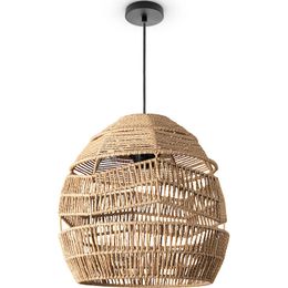 Paco Home Pendelleuchte »VILLA« E27 Pendelleuchte Hängeleuchte Vintage Rustikal LED Boho Papier E27 Braun