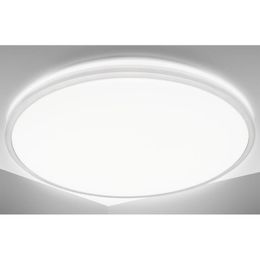 B.K.LICHT LED Deckenleuchte &raquo;BK_DL1535 LED Deckenlampe, &Oslash;38cm, Backlight, Neutralwei&szlig;es Licht&laquo; LED-Modul 1 Stk. Neutralwei&szlig; Silber, 24 W, 4.000...
