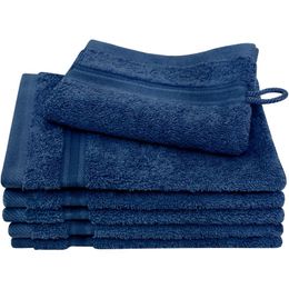 Dyckhoff Waschhandschuh &raquo;Siena&laquo; mit Bord&uuml;re tintenblau Obermaterial: 100% Baumwolle