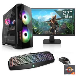 CSL PC-Komplettsystem &raquo;HydroX L8115&laquo; 27 &prime;&prime; AMD Ryzen 7 16 GB RAM 500 GB SSD schwarz Microsoft Windows 10 Home (64Bit): Bereits vorinstalliert f&uuml;r...