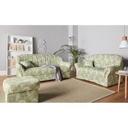 DOMO collection Polstergarnitur »Bahia zeitlos & elegantes Sofa, bequem« Set, Microfaser, natur grün +