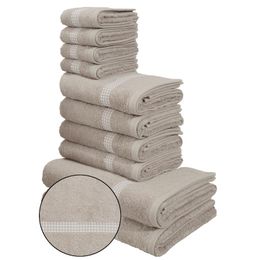 my home Handtuch Set »Kapra, Premium Handtücher, 100% Baumwolle, 500 gr/m², 10-tlg.« Set 10 Stk. Frottier 2 Duschtücher, 4 Handtücher, 4...