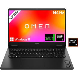 HP Gaming-Notebook »Omen 17-db0277ng« 43, 9 cm / 17, 3 ′′ AMD Ryzen 7 GeForce RTX 4060 512 GB SSD schwarz