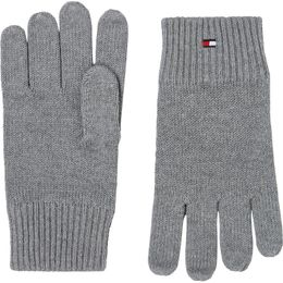 Tommy Hilfiger Strickhandschuhe »ESSENTIALS FLAG GLOVES« mit Logostickerei Mid Grey Heather