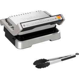 Tefal Kontaktgrill »GC773D OptiGrill 2-in-1 mit Grillzange« 2100 W intelligenter Grill & BBQ, aufklappbar, 9 Auto-Programme Edelstahlfarben...