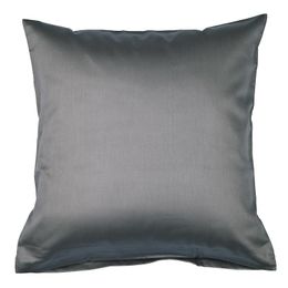Janine Kissenbezug &raquo;Colors Mako Satin&laquo; mit Rei&szlig;verschluss, uni Kissenh&uuml;lle, feinf&auml;dig, 100% Baumwolle grau Mako-Satin, Obermaterial: 100% Baumwolle