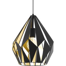 Eglo Pendelleuchte »CARLTON 1« E27 Vintage Pendellampe, 1 flammig, Drahtgeflecht, Industrial, 110x31cm goldfarben/schwarz