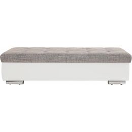 DOMO collection Hocker »Treviso XXL: B/T/H: 161/60/41 cm« mit Stauraum, auch in Cord, passend zur Serie, moderne Steppung weiß/weiß-grau/pepper