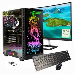 GAMEMAX PC-Komplettsystem »Rockstar SET2464« 32 ′′ AMD Ryzen 5 Radeon Graphics 16 GB RAM 1.000 GB SSD Windows 11, inklusive 32" Curved Monitor...