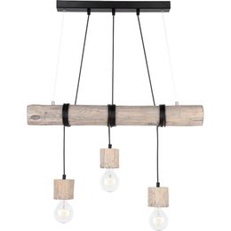 Spot-Light SPOT LIGHT Pendelleuchte »TRABO PINO« E27 Hängeleuchte, Holzbalken aus massivem Kiefernholz Ø 8-12 cm holz grau / schwarz
