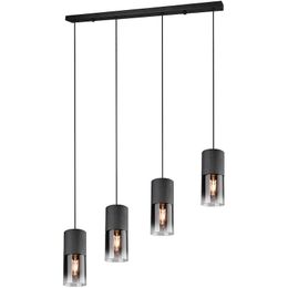Trio LEUCHTEN Pendelleuchte »ROBIN« E27 1 Stk. Hängelampe 4-flammig, höhenverstellbar, Glasschirme Ø 10 cm, Esszimmer grau/rauchgrau