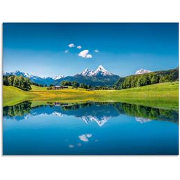 Artland Glasbild »Landschaft in den Alpen« Berge 1 Stk. tlg. in verschiedenen Größen Farbe Bild(er): blau