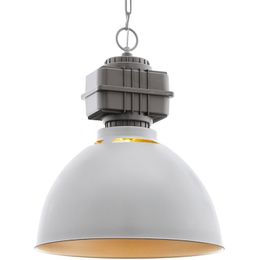 Eglo Pendelleuchte »ROCKINGHAM« E27 Hängelampe 46 cm, Hängeleuchte, Esstischlampe, Wohnzimmerlampe, E27 grau/roségoldfarben