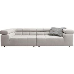 Inosign Big-Sofa »Ancona B/T/H: 290/110/70 cm« auffällige Steppung, inkl. 2 Zierkissen und verstellbaren Kopfstützen natur 0