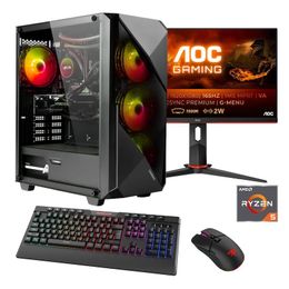 Hyrican Gaming-PC-Komplettsystem »Striker SET02395« 24 ′′ AMD Ryzen 5 GeForce RTX 4060 16 GB RAM 1.000 GB SSD DDR5, Windows 11, inklusive 24" Curved..