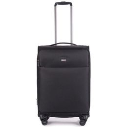 Stratic Weichgepäck-Trolley »Light + M, black« 61 l 4 Rollen Reisekoffer Reisegepäck Aufgabegepäck TSA-Zahlenschloss black