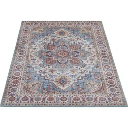 LUXOR living Teppich &raquo;Prima 3&laquo; rechteckig 7 mm H&ouml;he Kurzflor, Orient-Optik, Vintage Design, auch als L&auml;ufer erh&auml;ltlich blau Kunstfaser