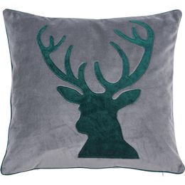 done. Dekokissen &raquo;Oh Deer&laquo; Velourstoff Anthracite grau Polyester