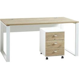 Germania B&uuml;rom&ouml;bel-Set &raquo;GW-Lioni&laquo; Set, 2 Stk. tlg. wei&szlig; Holzwerkstoff, Metall