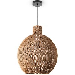 Paco Home Pendelleuchte »ULLA« E27 Lampe Papier Pendellampe Rustikal Korb LED Boho Rattan Optik E27 Braun 0