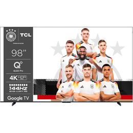 TCL QLED-Fernseher »98C61BX7« 248 cm/98 Titanium Anthrazit Mit HDMI 2.1, ALLM, 144Hz VRR und 120Hz VRR werden Gaming Anwendungen unterstützt.