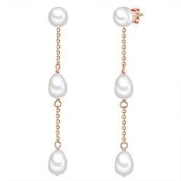 Valero Pearls Paar Ohrh&auml;nger &raquo;Set: VP751&laquo; aus S&uuml;&szlig;wasser-Zuchtperlen ros&eacute;gold 58,2 Moderne Perlen-Ohrh&auml;nger f&uuml;r Damen