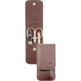 Pfeilring Maniküre-Etui »Taschenetui Nappaleder« Etui aus feinstem Leder, drei Instrumente aus Stahl, klein & handlich. braun Made in Solingen