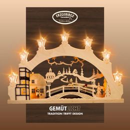 Weigla LED Schwibbogen &raquo;Winterkind mit handgedrechselten Figuren, Lichterbogen, Made in Germany&laquo; 1 Stk. Erzgebirge garantiert, Weihnachtsdeko...