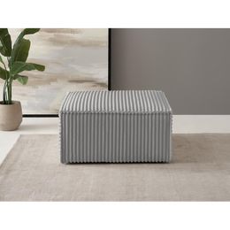 OTTO HOME Hocker »FINNLEY, Polsterhocker in Bouclé, Struktur fein u. Mega Cord verfügbar« passend zum Loveseat der Serie Finnley Grau