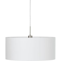 Eglo Hängeleuchte »PASTERI« E27 Lampe aus Stoff / Ø53 x H110 cm / exkl. 1 x E27 (je max. 60W) weiß/nickelfarben