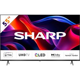 Sharp QLED-Fernseher »4T-C55GMx« 139 cm/55 ′′ Smart-TV 3.840 x 2.160 px Auflösung schwarz Mini Composite/CVBS + Audio-Eingang, Bluetooth, WLAN, LAN...