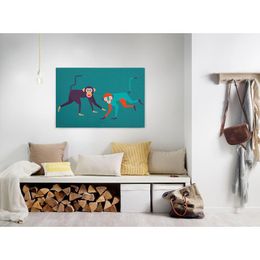 A.S. Création A.S. CRÉATION Leinwandbild »monkey business« Kunst Tiere 1 Stk. tlg. Keilrahmen Bild Kunst Affen Bunt Leinwand-Bild Wohnzimmer modern Wand Farbe...