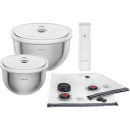 Zwilling Aufbewahrungssystem &raquo;Fresh & Save BOWLS&laquo; Set, 1 Pumpe, 1 Sch&uuml;ssel + Deckel (M/18 cm), (L/24 cm), 1 Beutel S + M, 9 Stk. tlg. Vakuum Starter Set, 