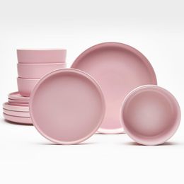 LeGer Home by Lena Gercke Tafelservice »Geschirr-Set, Service Belli« runde Form, Scandi Style, 12 Teile, für 4 Personen rosa