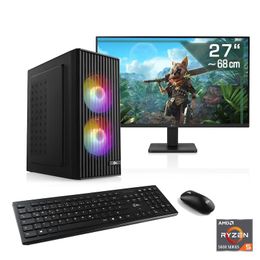 CSL PC-Komplettsystem »Spectrum V25214« 27 ′′ AMD Ryzen 5 GeForce RTX 3050 16 GB RAM 1.000 GB SSD schwarz Inkl. 27 Zoll Full-HD Monitor, Maus,...
